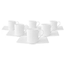 Villeroy & Boch Tasse VILLEROY & BOCH "Kaffeetassen mit Untertassen Modern Grace 170 ml 6er Set wei&szlig;", wei&szlig;, Porzellan, Trinkgef&auml;&szlig;e, Tasse