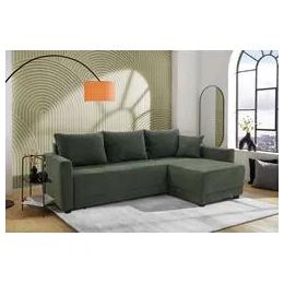 Jockenh&ouml;fer Ecksofa JOCKENH&Ouml;FER GRUPPE "Venezia, inklusive Bettfunktion und Bettkasten", gr&uuml;n, B:234cm T:154cm, Korpus: 100% Polyester;Kissen: 100% Polyester, Sofas, Ecksofa, Ottomane links oder rechts montierbar, inkl. R&uuml;cken- und Zierkissen