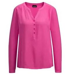 Schlupfbluse GOLDNER "Kurzgr&ouml;&szlig;e Elegante Viskosebluse mit V-Ausschnitt", Damen, Gr. 19, pink, Obermaterial: 100% Viskose CV., Modisch, gerade, V-Ausschnitt, Tubular, Blusen Schlupfbluse, Knopfleiste