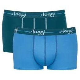Boxershorts Sloggi "Boxershort Start Hipster C2P box 2er Pack", Herren, Gr. L, blau, Obermaterial: 96% Baumwolle CO. 4% Elasthan EL., Unterhosen