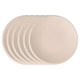 Villeroy & Boch Brotteller VILLEROY & BOCH "Brotteller beige NewMoon &oslash; 16 cm 6er Set beige", beige, L:16,1cm, Speiseteller