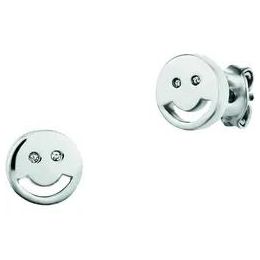 CAI Paar Ohrstecker CA&Iuml; "925/- Sterling Silber rhodiniert Smile", wei&szlig;, wei&szlig;, Ohrringe, Damen, one-size, Silber 925 (Sterlingsilber)