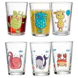Ritzenhoff & Breker Kinderbecher RITZENHOFF & BREKER "Kindergl&auml;ser Meerestiere und Monsterchen 205 ml 6er Set bunt", bunt, Glas, Trinkgef&auml;&szlig;e, Kinderbecher