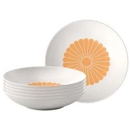 Villeroy & Boch Pastateller VILLEROY & BOCH "Pastaschalen Fleur Couleur &oslash; 24 cm 6er Set", gelb (soleil), L:24cm, Speiseteller
