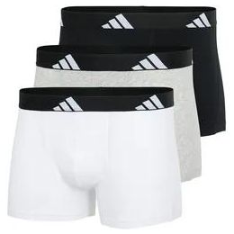 Boxershorts Adidas ORIGINALS "Boxershort 3er Pack", Herren, Gr. M, bunt (schwarz, wei&szlig;, grau), Obermaterial: 95% Baumwolle CO. 5% Elasthan EL., Unterhosen