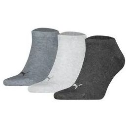 Sneakersocken Puma "Socken Sneaker Plain 3P 3er Pack", Damen, Gr. 43-46, grau, Obermaterial: 66% Baumwolle CO. 18% Polyamid PA. 14% Polyester PES. 2% Elasthan EL., Socken Sneakersocken