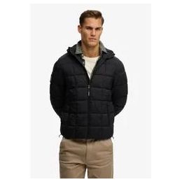 Steppjacke Superdry "HOOD BOX QUILT FUJI LITE JKT", Damen, Gr. L, schwarz, Web, Obermaterial: 100% Nylon, unifarben, regular fit normal, Jacken Steppjacke