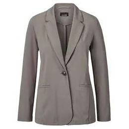 Jackenblazer GOLDNER "Damenblazer mit Reverskragen und Paspeltaschen", Damen, Gr. 46, gr&uuml;n (taupe), Obermaterial: 48% Polyamid PA. 40% Viskose CV. 12% Elasthan EL., Gerade, Blazer, mit formgebenden Teilungsn&auml;hte