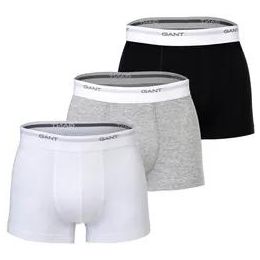 Boxershorts Gant "Boxershort 3er Pack", Herren, Gr. XL, bunt (schwarz, grau, wei&szlig;), Obermaterial: 95% Baumwolle CO. 5% Elasthan EL., Unterhosen