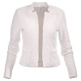 Madeleine Mode Jackenblazer MADELEINE "Jacke Kurzer Jerseyblazer", Damen, Gr. 48, wei&szlig; (wollwei&szlig;), Obermaterial: 83% Polyester PES. 14% Viskose CV. 3% Elasthan EL., Modern, normal, Blazer