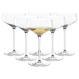 Champagnerglas Leonardo "Champagnerschalen Puccini 350 ml 6er Set transparent", bunt (transparent), 6 tlg., Glas, Trinkgef&auml;&szlig;e