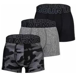 Boxershorts Under Armour "Boxershort UA PERFORMANCE TECH - PRINT 3 IN 3PK 3er Pack", Herren, Gr. XXL, bunt (schwarz, grau), Obermaterial: 90% Polyester Pol. recyc.. 10% Elasthan EL., Unterhosen