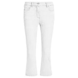 2-in-1-Hose GOLDNER "Kurzgr&ouml;&szlig;e Verk&uuml;rzte Jeanshose mit ausgestelltem Saum", Damen, Gr. 19, K-Gr, wei&szlig;, Obermaterial: 97% Baumwolle CO. 3% Elasthan EL., Hosen