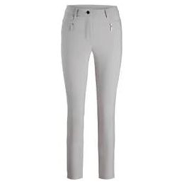 Stretch-Hose GOLDNER "Kurzgr&ouml;&szlig;e Lange Schlupfhose BELLA", Damen, Gr. 25, K-Gr, grau, Obermaterial: 64% Baumwolle CO. 34% Polyester PES. 2% Elasthan EL., Basic, Hosen, Rei&szlig;verschlusstaschen im VT R&uuml;ckteil Ges&auml;&szlig;taschen