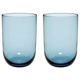 Villeroy & Boch Longdrinkglas "Longdrinkbecher Like Glass 385 ml 2er Set", blau (ice), 2 tlg., Glas, LIKE. BY VILLEROY & BOCH, Trinkgef&auml;&szlig;e