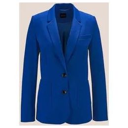 Madeleine Mode Jackenblazer MADELEINE "Blazer Langer Jersey-Blazer mit Futter", Damen, Gr. 34, blau (royalblau), Obermaterial: 67% Viskose CV. 27% Polyamid PA. 6% Elasthan EL., Modern, tailliert, Blazer