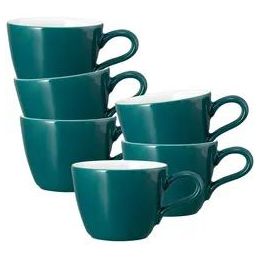 Espressotasse Seltmann Weiden "Espressotassen Life Fashion 90 ml 6er Set", bunt (trendy petrol), 6 tlg., Porzellan, Trinkgef&auml;&szlig;e, Espressotasse