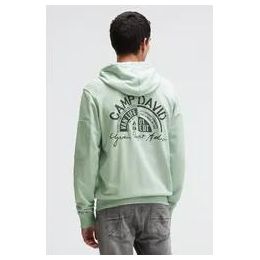 Kapuzensweatjacke CAMP DAVID, Herren, Gr. M, faded mint, Material: 100% Baumwolle, bestickt, relaxed fit normal, hoch geschlossener Ausschnitt, eingesetzt Rippb&uuml;ndchen, Sweatjacken, mit &Auml;rmeltasche