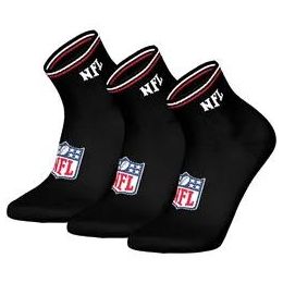 Kurzsocken NFL "Socken NFL SHIELD 3Pack Quarter Socks 3er Pack", Damen, Gr. 39-42, schwarz, Obermaterial: 70% Baumwolle CO. 29% Polyester PES. 1% Elasthan EL., Socken