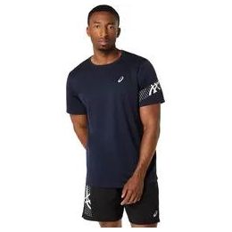 Laufshirt asics "ICON SS TOP", Herren, Gr. S, midnight, cream, Obermaterial: 100% Polyester, Shirts Laufshirt