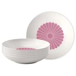 Villeroy & Boch Pastateller VILLEROY & BOCH "Pastaschalen Fleur Couleur &oslash; 24 cm 6er Set", pink (cassis), L:24cm, Speiseteller