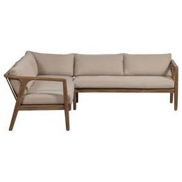Ecksofa Woood, natur, B:227cm H:67cm T:227cm, Akazienholz und 100% Polyester, Sofas, Ecksofa