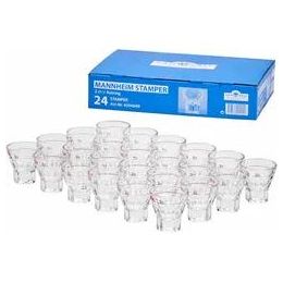 Schnapsglas Van Well "Stamper geeicht mit Rotring Mannheim 2 cl 24er Set transparent", bunt (transparent), 24 tlg., Glas, Trinkgef&auml;&szlig;e