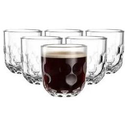 Latte-Macchiato-Glas Leonardo "Kaffeegl&auml;ser (1) Gocce 220 ml 6er Set transparent", bunt (transparent), 6 tlg., Glas, Trinkgef&auml;&szlig;e, Latte-Macchiato-Glas