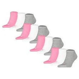 Sneakersocken Puma "Socken Sneaker Plain 12P 12er Pack", Damen, Gr. 35-38, bunt (rosa, wei&szlig;, grau), Obermaterial: 66% Baumwolle CO. 18% Polyamid PA. 14% Polyester PES. 2% Elasthan EL., Socken Sneakersocken
