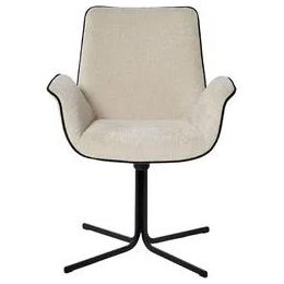 Schalenstuhl Jahnke "POLE TWIST", champagner, schwarz, schwarz, schwarz, champagner, B:65cm H:85cm T:63cm, Polyester, St&uuml;hle, Drehbar, gepolstert, mit Armlehnen, Metallgestell, B:65xT:63xH:85 cm