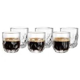 Espressoglas Leonardo "Espressogl&auml;ser-Set (1/2/3) Gocce 60 ml 6er Set transparent", bunt (transparent), 6 tlg., Glas, Trinkgef&auml;&szlig;e