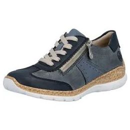 Sneaker Rieker, Herren, Gr. 41, dunkelblau, Lederimitat, Schuhe Sneaker, Schn&uuml;rschuh, Halbschuh, Casual-Sneaker mit Rei&szlig;verschluss