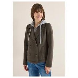 Cabanjacke Cecil, Damen, Gr. L (42), mocha taupe, Stoff, Obermaterial 1: 93% Polyester, 7% Elasthan; Obermaterial 2: 82% Baumwolle, 18% Polyester, unifarben, comfort fit normal, ohne Ausschnitt, B&uuml;ndchen, Jacken