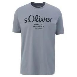 T-Shirt s.Oliver "T-Shirt Logo T-Shirt 1er Pack", Herren, Gr. S, grau (hellgrau), Obermaterial: 100% Baumwolle CO., Shirts T-Shirt