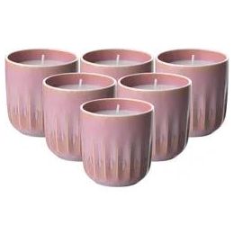 Villeroy & Boch Duftkerze "Duftkerzen Sunkissed Perlemor Home Coral &oslash; 8,5 x 9 cm 6er Set rosa", rosa, LIKE. BY VILLEROY & BOCH, Kerzen