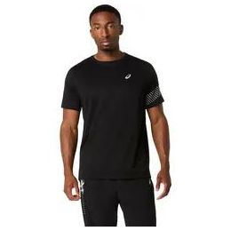 Laufshirt asics "ICON SS TOP", Herren, Gr. XL, performance schwarz, cream, Obermaterial: 100% Polyester, Shirts Laufshirt