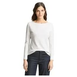 Langarmshirt Tom Tailor, Damen, Gr. 3XL, whisper wei&szlig;, Single Jersey, Obermaterial: 100% Baumwolle, unifarben, regular fit h&uuml;ftbedeckend, U-Boot-Ausschnitt, Shirts Langarmshirt, unifarben