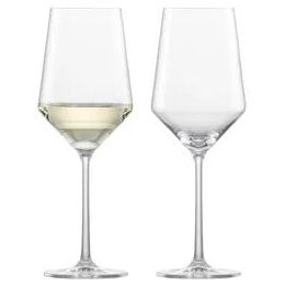 Schott Zwiesel Wei&szlig;weinglas ZWIESEL GLAS "Wei&szlig;weingl&auml;ser Pure 408 ml 2er Set transparent", bunt (transparent), 2 tlg., Glas, Trinkgef&auml;&szlig;e, Wei&szlig;weinglas