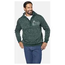 Fleecepullover Jan Vanderstorm "Strickfleeceshirt HARGARD", Herren, Gr. 5XL, blau (petrol gemustert), Obermaterial: 100% Polyester COOLMAX PES(Coolmax)., Sweatshirts Fleecepullover