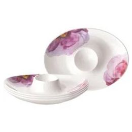 Villeroy & Boch Eierbecher VILLEROY & BOCH "Eierbecher Rose Garden 4er Set bunt", bunt, Porzellan, Eierbecher