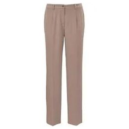 Stoffhose GOLDNER "Kurzgr&ouml;&szlig;e Hose mit G&uuml;rtelschlaufen in pflegeleichter Qualit&auml;t", Damen, Gr. 19, K-Gr, beige (taupe), Obermaterial: 88% Polyester PES. 12% Elasthan EL., festlich, Hosen Stoffhose, Mit sch&ouml;nem, flie&szlig;endem Fall