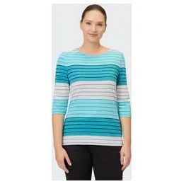 3/4-Arm-Shirt Joy Sportswear "3/4 ARM SHIRT LUANA", Damen, Gr. 36, light topaz stripes, Obermaterial: 95% Baumwolle, 5% Elasthan, Shirts 3/4-Arm-Shirt