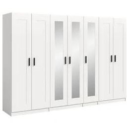 Kleiderschrank Home Affaire "Farmsen, TOPSELLER, Schlafzimmerschrank, Garderobe, Schrank", wei&szlig;, B:280cm H:195cm T:56cm, FSC-zertifizierter Holzwerkstoff, Schr&auml;nke, Kleiderschrank, Set best. aus: 3 Kleiderschr&auml;nken, individuell platzierbar