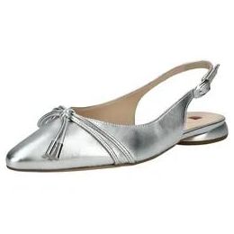 H&ouml;gl Ballerina H&Ouml;GL "H&ouml;gl Ballerinas Leder", Damen, Gr. 38, silber, Leder, Schuhe Ballerina