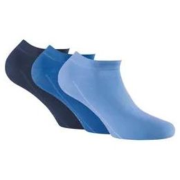 Sneakersocken Rohner SOCKS "Socken sneaker 3-er pack 3er Pack", Herren, Gr. 43-46, blau (blau mix), Obermaterial: 75% Baumwolle CO. 23% Polyamid PA. 2% Elasthan EL., Socken Sneakersocken