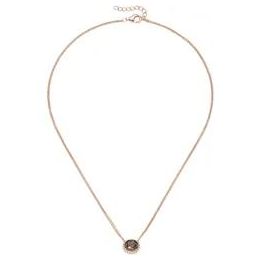 Collier Smart Jewel "mit wei&szlig;en und braunem Zirkonia, Silber 925", braun, Halsketten, Damen, 45cm, Silber 925 (Sterlingsilber), Collier