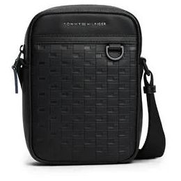 Umh&auml;ngetasche Tommy Hilfiger "TH MODERN MINI REPORTER", Herren, Gr. B/H/T: 16cm x 21cm x 7cm, schwarz, Lederimitat, Taschen Umh&auml;ngetasche, Men Schultertasche, Crossbody-Bag mit Flechtmuster