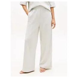 Sweathose "WIDE LEG PANTS", Damen, Gr. M (38), N-Gr, warm ice grau heather, Sweatware, Obermaterial: 82% Baumwolle, 18% Polyester, Tommy Hilfiger UNDERWEAR, meliert, weit lang, Hosen Sweathose, Straight fit mit elastischem Bund