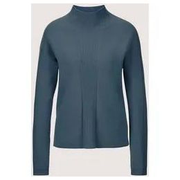 Madeleine Mode Longpullover MADELEINE "Strickpullover Kaschmir-Pullover mit Pointelle-Muster", Damen, Gr. 48, blau (stahlblau), Obermaterial: 90% Schurwolle WV. 10% Kaschmir WS., Modern, normal, Pullover Longpullover, Mit Ripp-und Ajourstrick