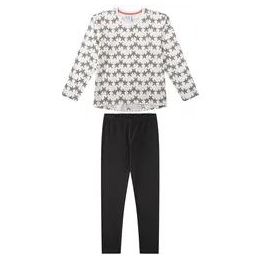 Schlafanzug Sanetta "Pyjama Pyjama Teenager lang Stars", M&auml;dchen, Gr. 176, bunt (schwarz, wei&szlig;), Obermaterial: 100% Baumwolle CO., Homewear-Sets Schlafanzug